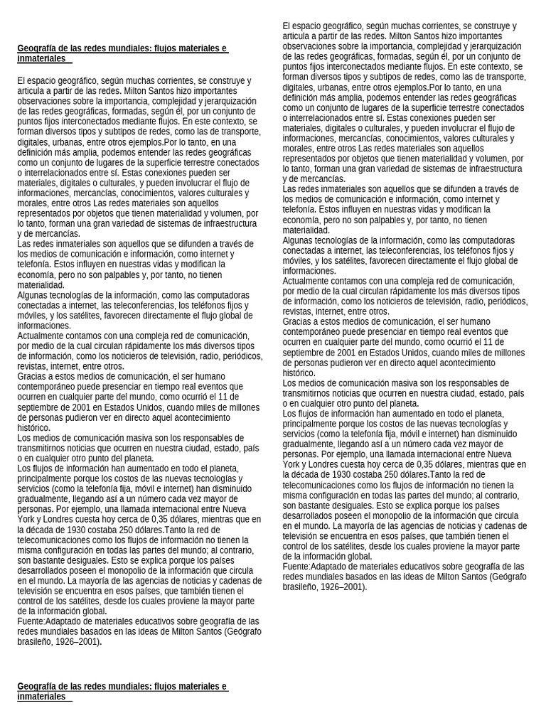 Redes globales: flujos materiales y digitales | PDF | Internet | Geografía