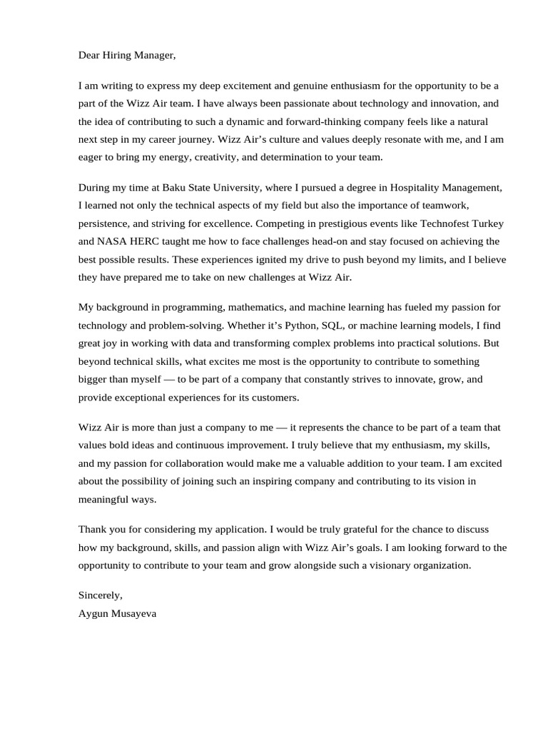 Dear Hiring Manager | PDF