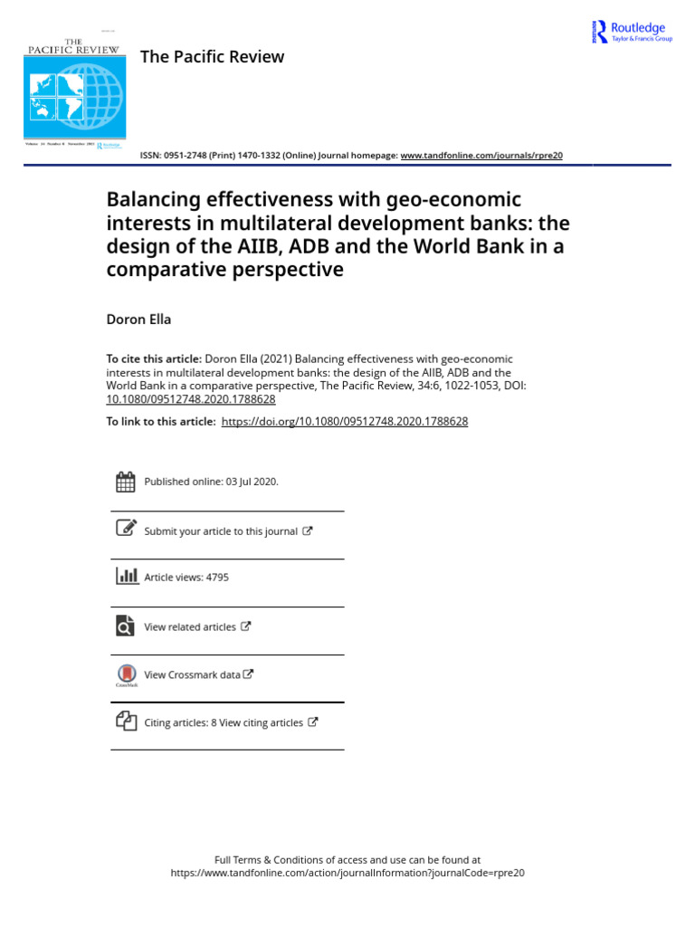 Balancing Effectiveness With Geo-Economic Interests in Multilateral ...