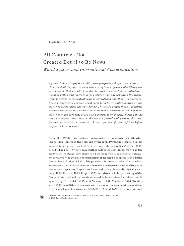 All Countries Not Created Equal | PDF | World Systems Theory | News