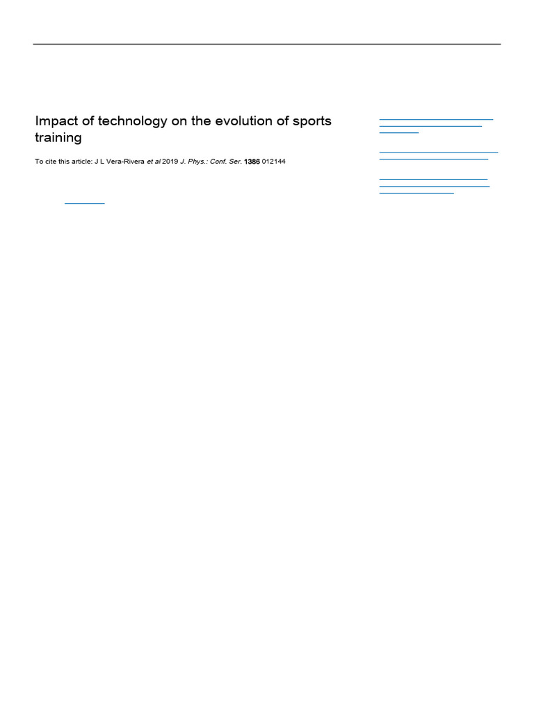 Impact of Technology On The Evolution of Sports | PDF | Science ...
