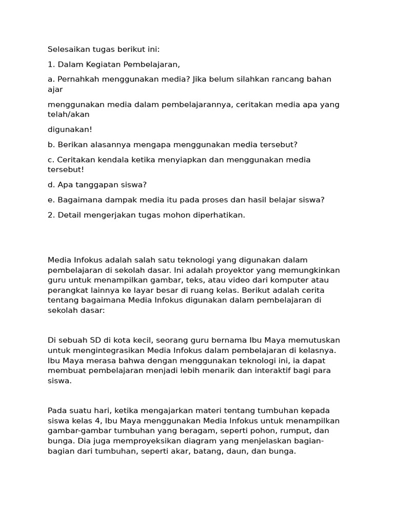 Manfaat Media Infokus dalam Pembelajaran | PDF