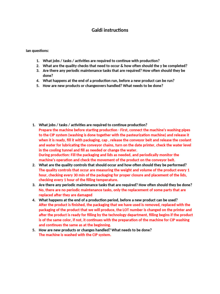 Galdi Instructions | PDF