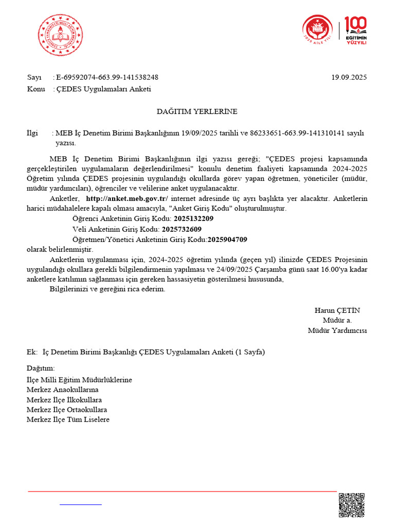 ÇEDES Anket | PDF