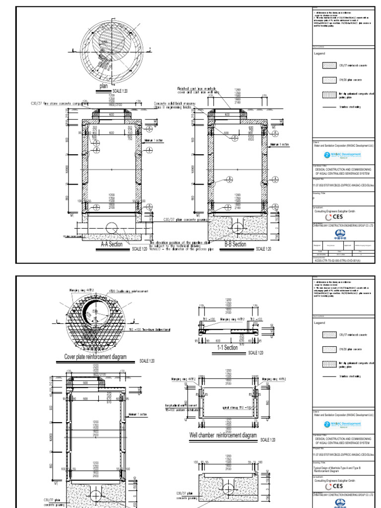 Kcss CTR Ts 02 000 Stru Ovd 001 003 (A) Typical Manhole A&b | PDF
