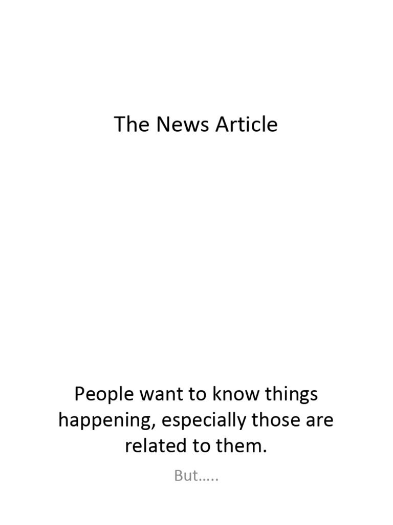 The News Article | PDF