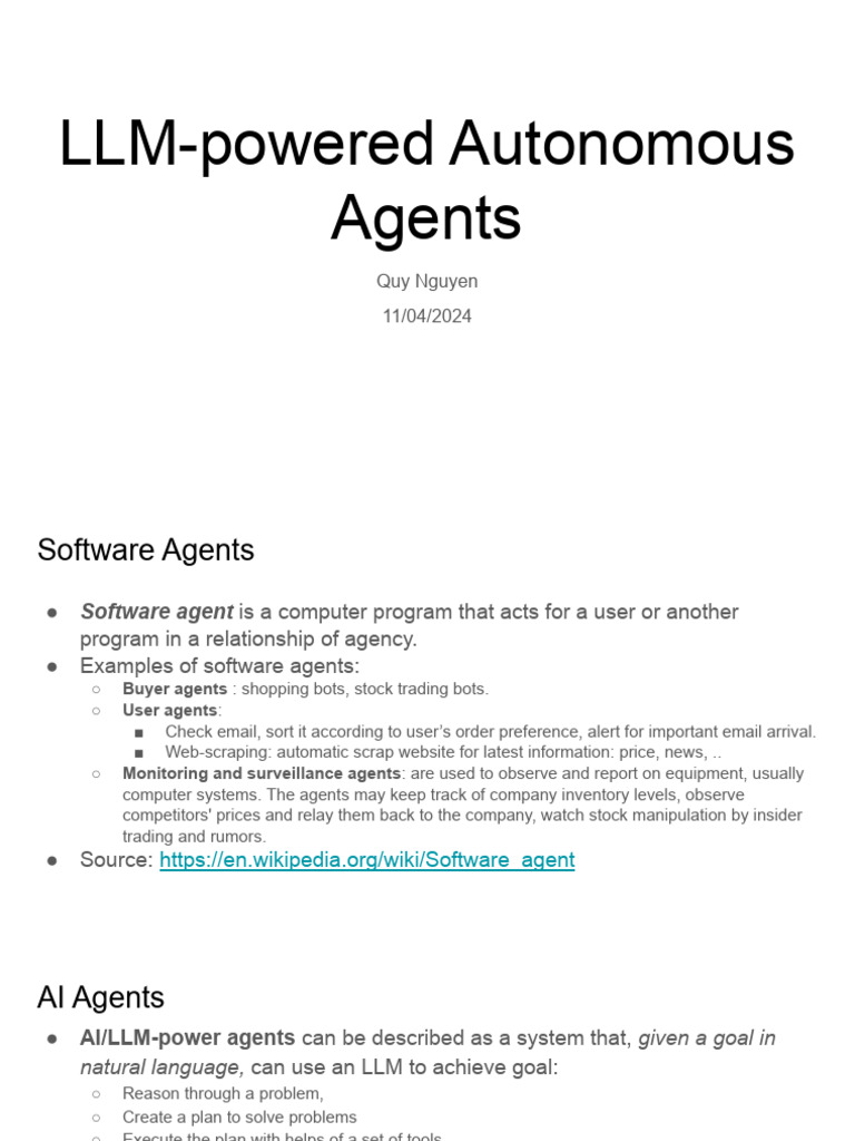 LLM-Powered Autonomous Agents Overview | PDF | Artificial Intelligence ...