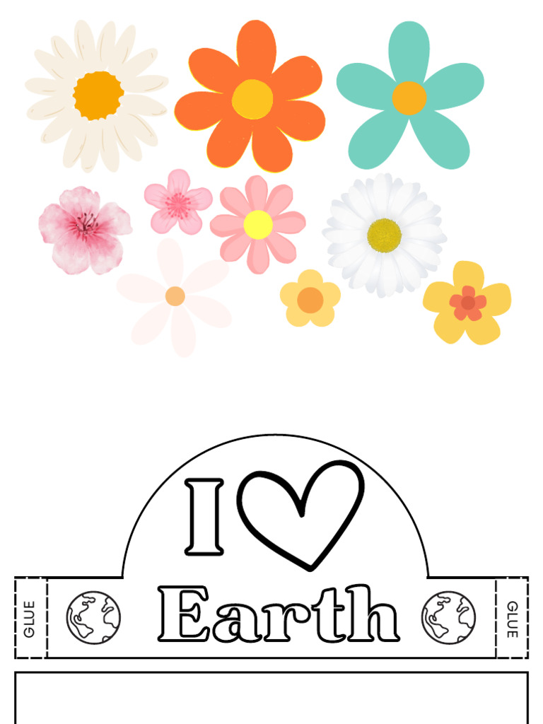 Earth Day Headbands Worksheet in Black and White Printable Style | PDF