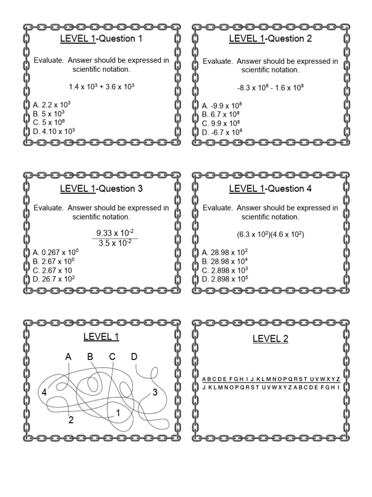 Scientific Notation Practice Questions | PDF