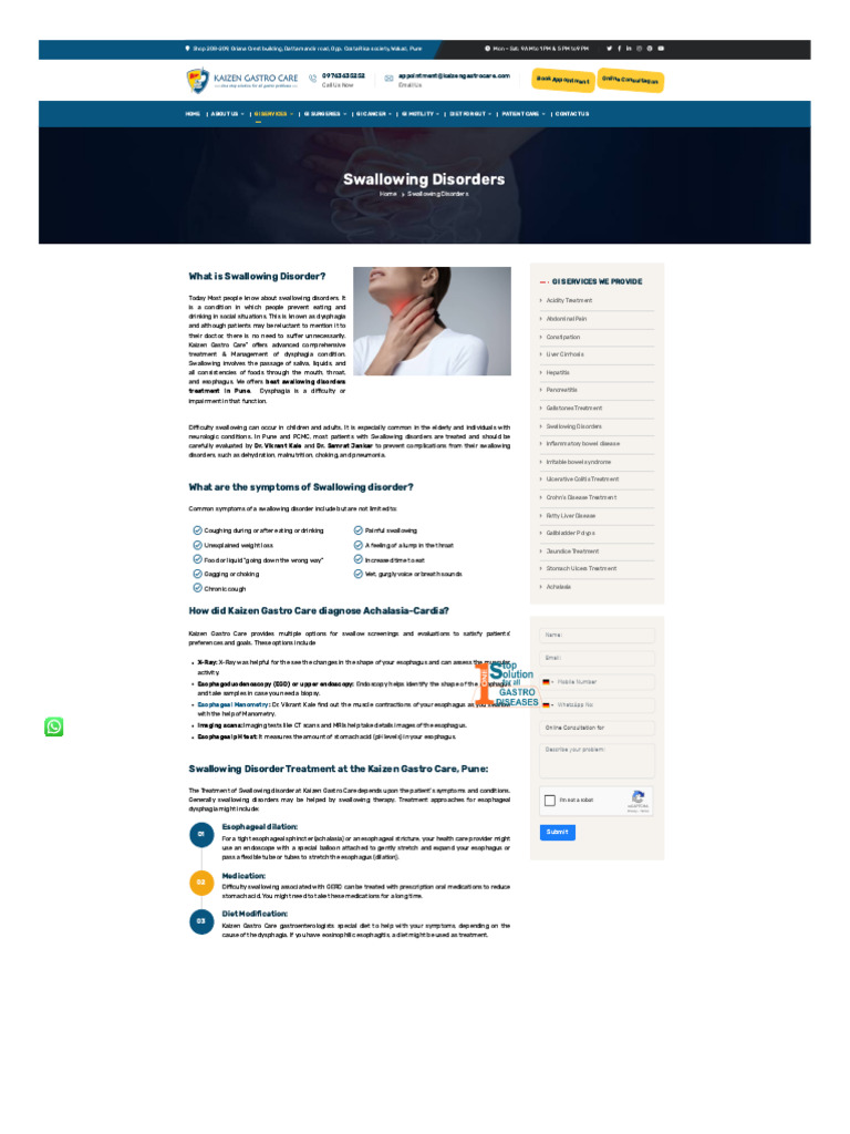 Swallowing Disorder (Dysphagia) : Causes, Symptoms & Treatment at ...