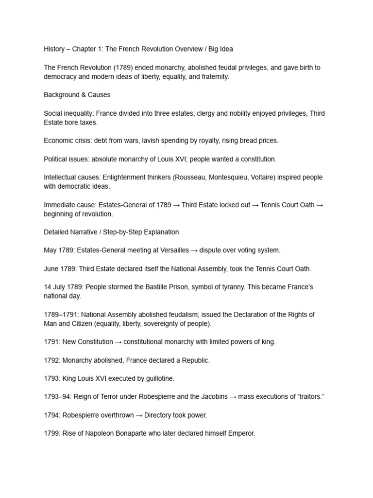 Overview of the French Revolution | PDF | Poverty | Poverty & Homelessness