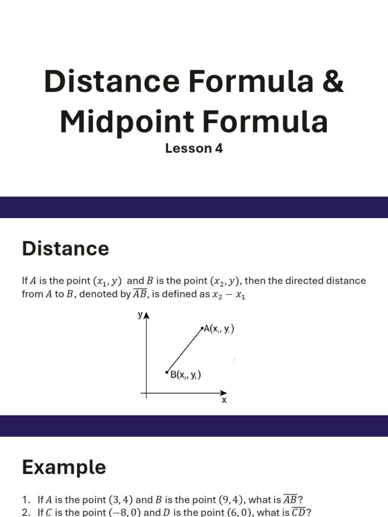 Distance Formula and Midpoint Formula | PDF