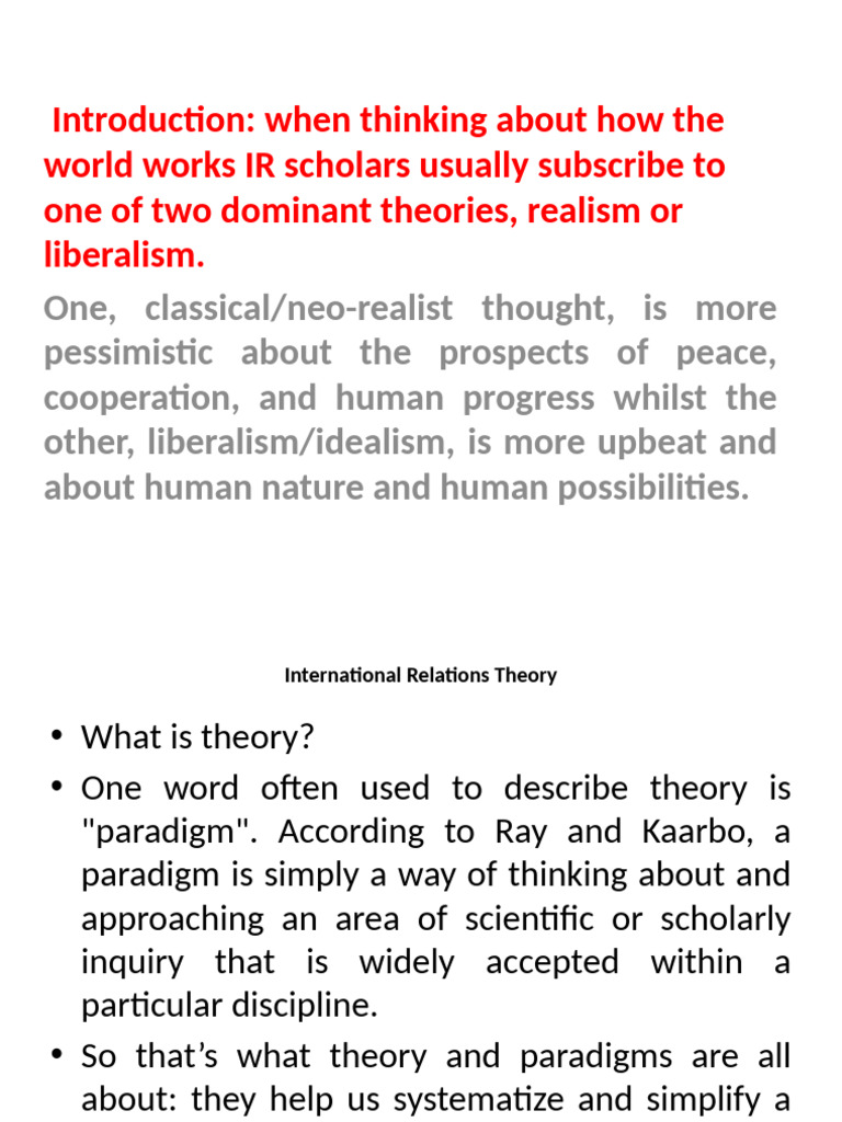 Understanding Liberalism in IR Theory | PDF | Liberalism | Institution
