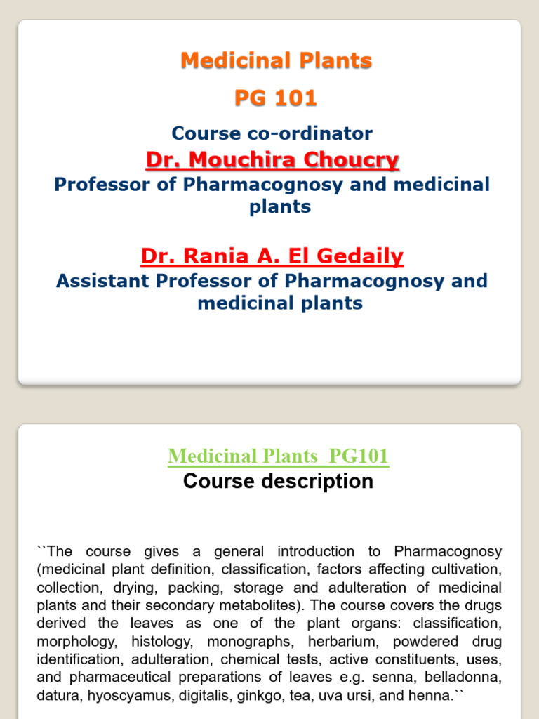 ECU Medicinal Plants Intro 1 | PDF | Pharmacognosy | Garlic
