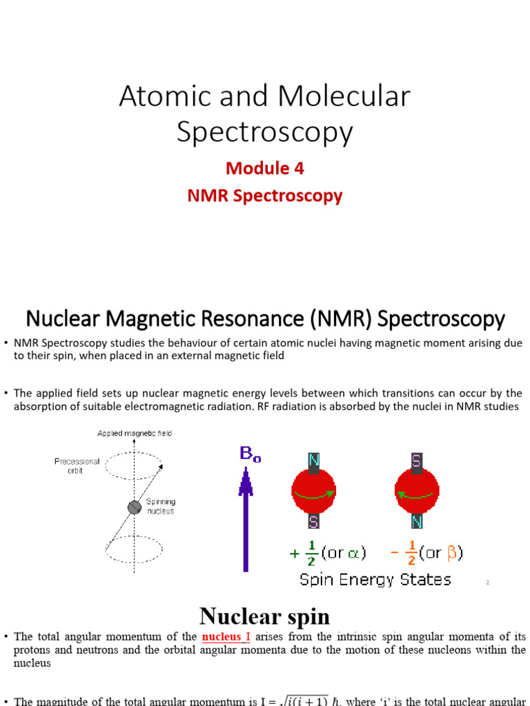 NMR Spectroscopy: Principles and Processes | PDF | Nuclear Magnetic ...