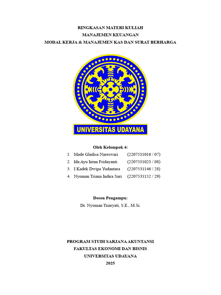 Manajemen Modal Kerja dan Kas Perusahaan | PDF