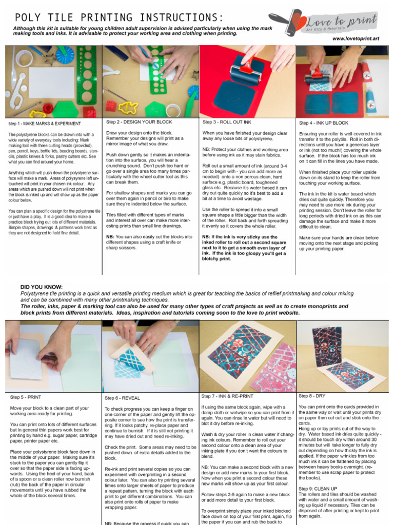 Poly Tile Instruction Sheet | PDF