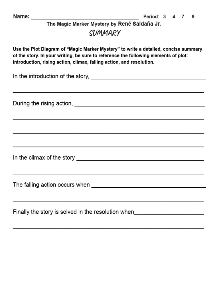 Magic Marker Mystery Summary Guide | PDF