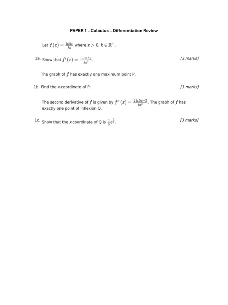 Calculus Differentiation Review Guide | PDF