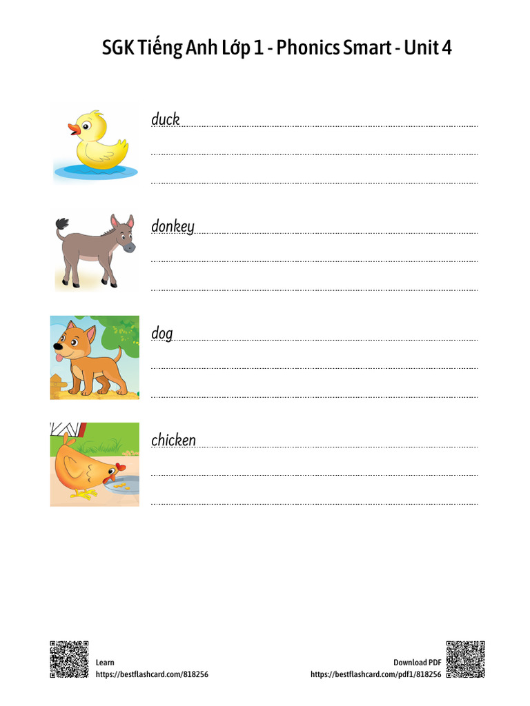 SGK Tiếng Anh Lớp 1 - Phonics Smart - Unit 4 | PDF