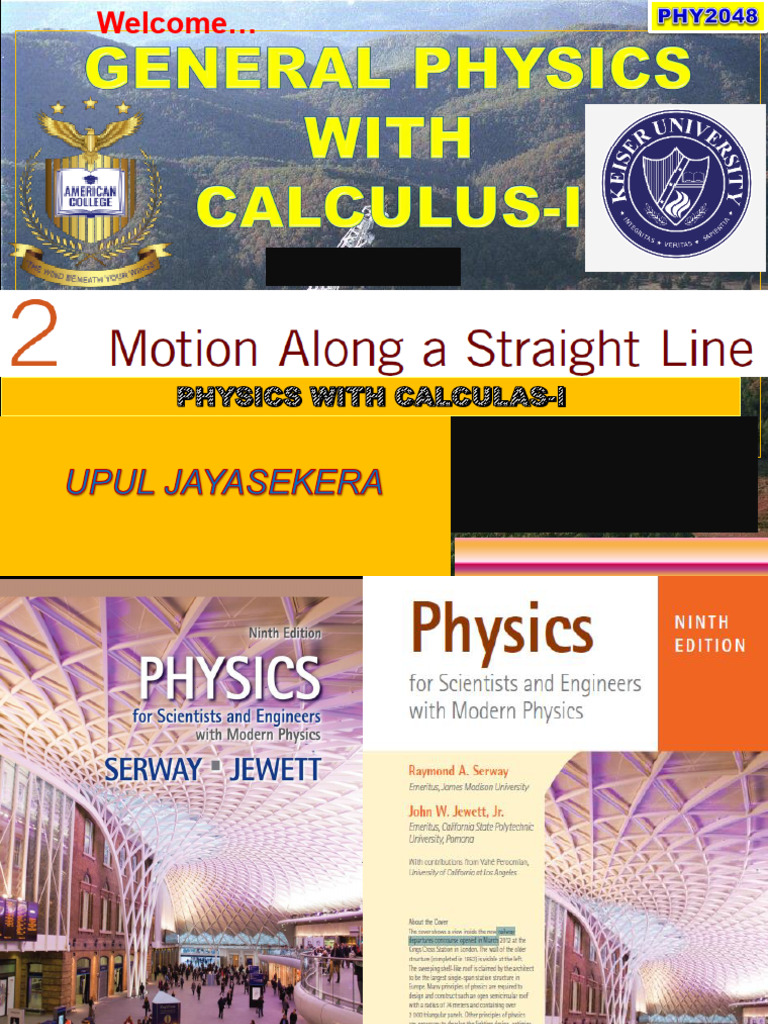 Chapter 2-Motion Along A STRAIGHT LINE-1-D | PDF