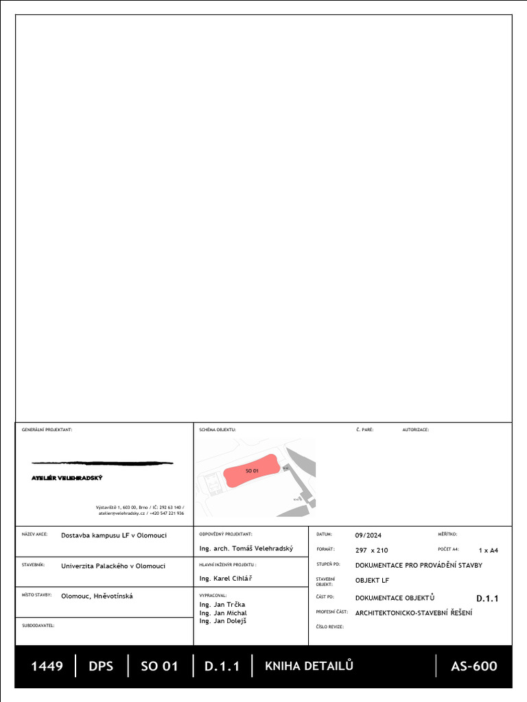 SO 01 DPS 1449 D.1.1 AS-600: Kniha Detailů | PDF