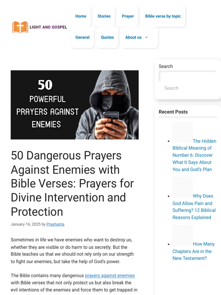 50 Powerful Prayers Against Enemies | PDF | Prayer | Bible