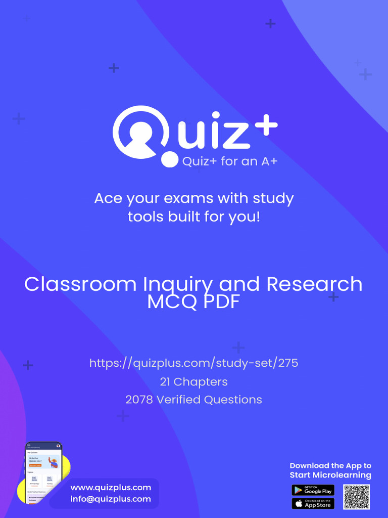 Classroom Inquiry Research MCQ Guide | PDF | Chi Squared Test | Inquiry