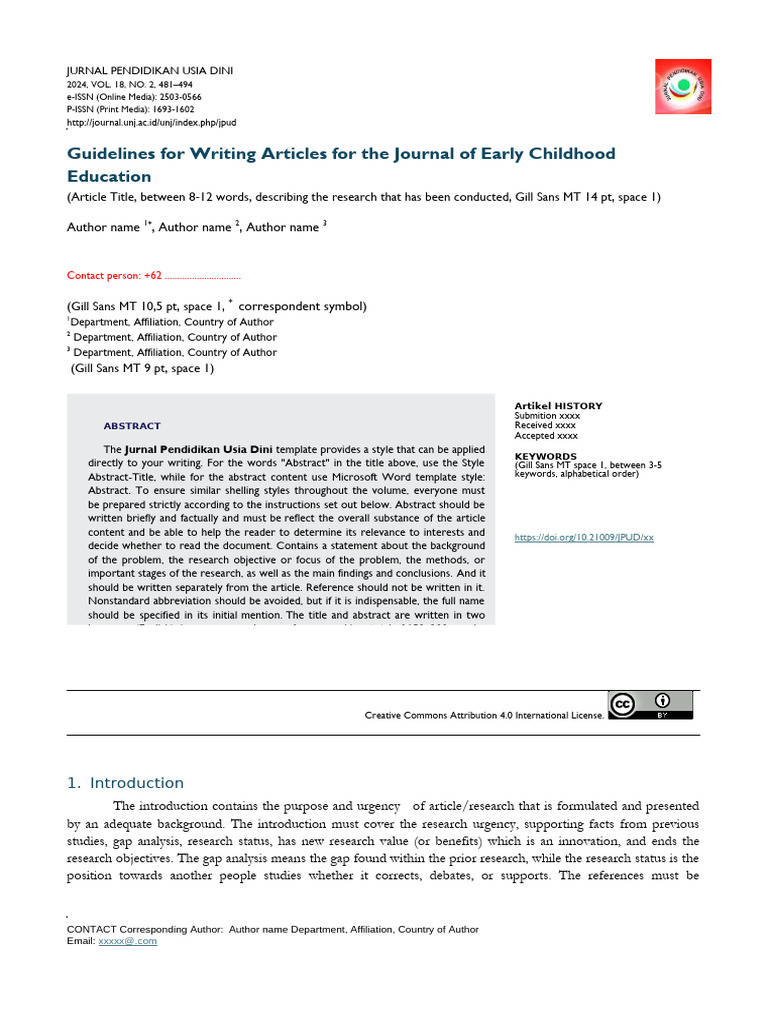 Guidelines for Early Childhood Education Articles | PDF | Data Analysis ...