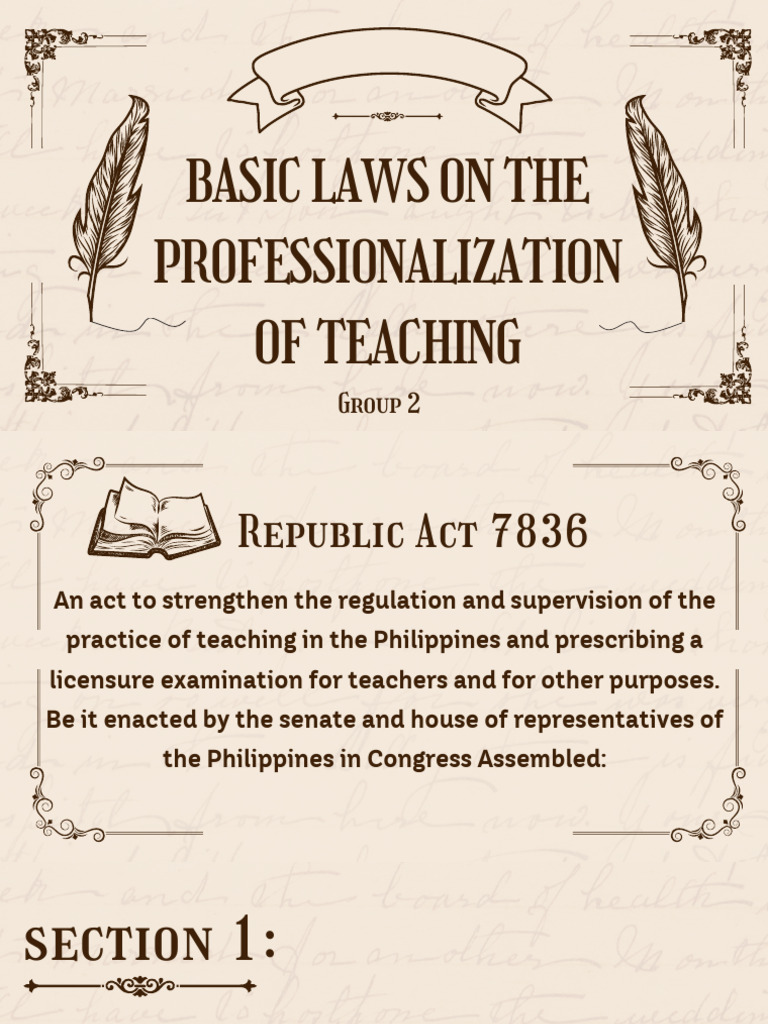 Basic Laws On The Professionalization of Teaching - 20251012 - 160541 ...
