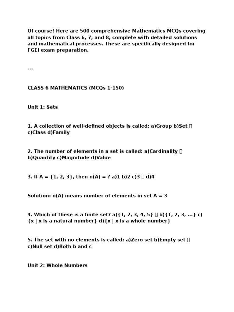 500 Math MCQs for FGEI Exam Prep | PDF | Triangle | Euclidean Geometry