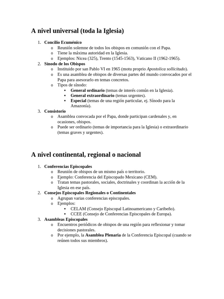 Tipos de reuniones episcopales en la Iglesia | PDF | obispo | Concilio ...