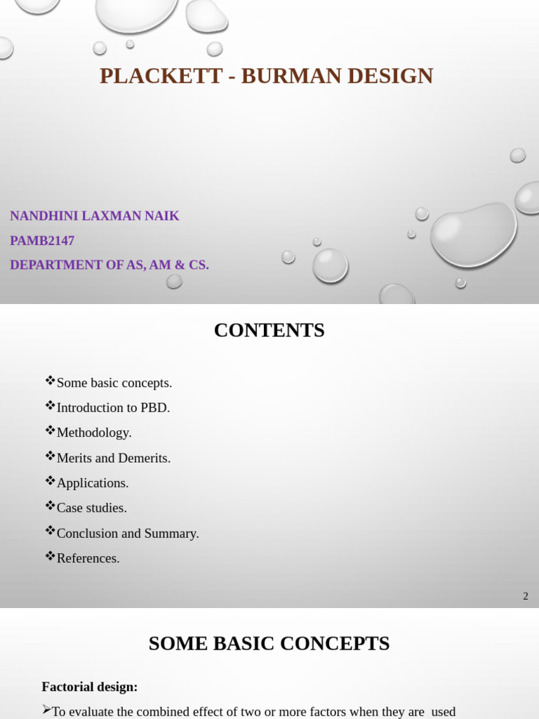 Overview of Plackett-Burman Design | PDF | Scientific Method | Applied ...