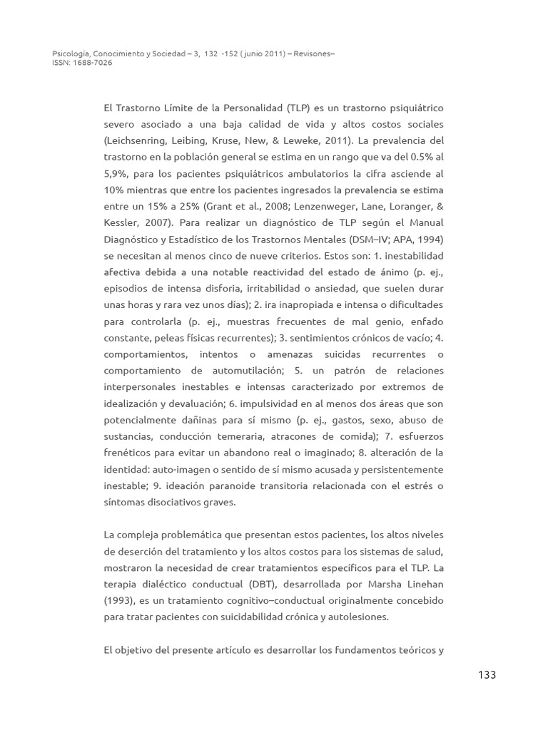 Paper TLP-3 | PDF | Trastorno límite de la personalidad | Invalidez