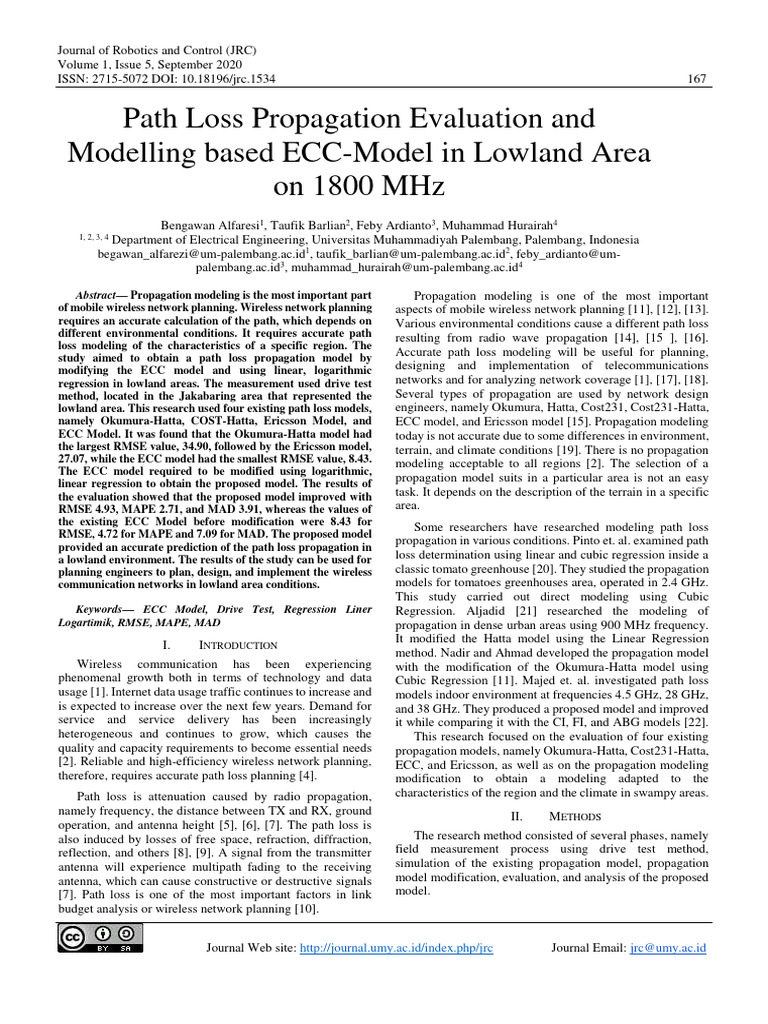 Path Loss Propagation Evaluation and Mod | PDF | Radio Propagation | Radio