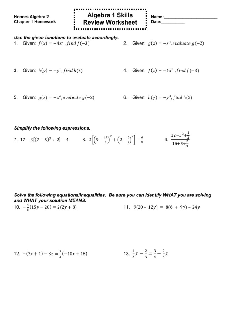 Honors Algebra 2 Chapter 1 Homework | PDF | Cartesian Coordinate System ...
