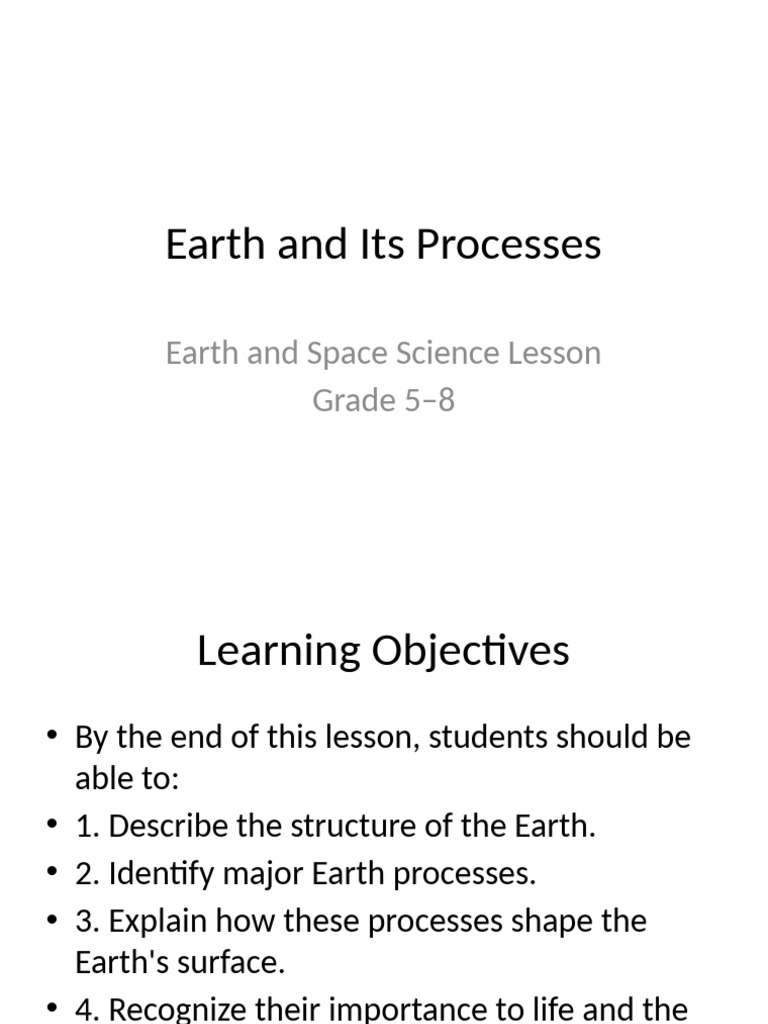 Earth and Its Processes Lesson | PDF