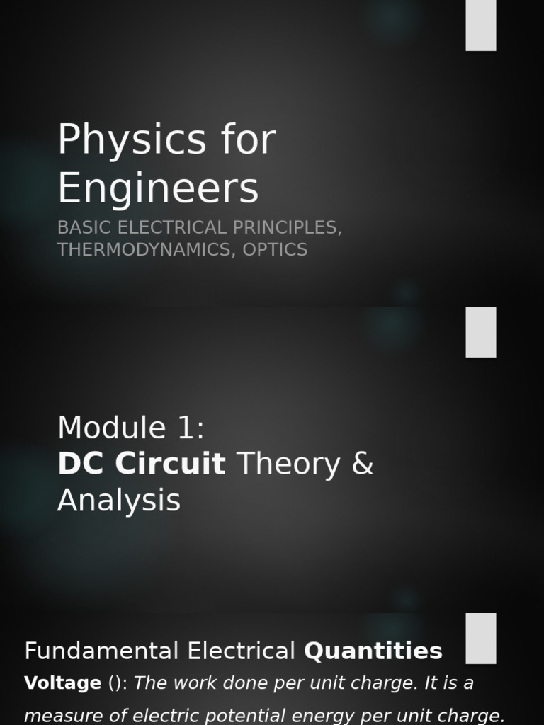 CEE 102L Basic Electrical Principles, Thermodynamics, Optics | PDF ...
