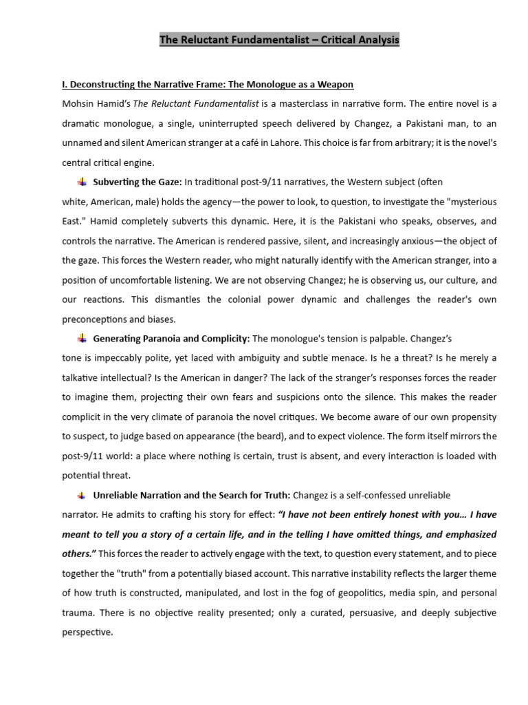 Reluctant Fundamentalism Unveiled | PDF | Truth | Nationalism