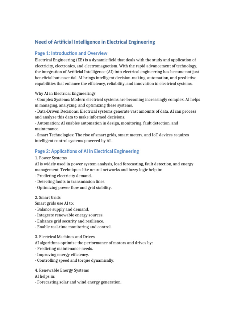 AI's Role in Electrical Engineering | PDF | Artificial Intelligence ...
