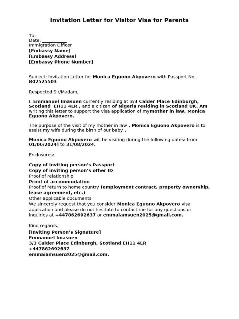 Invitation Letter Mr. Emmanuel | PDF