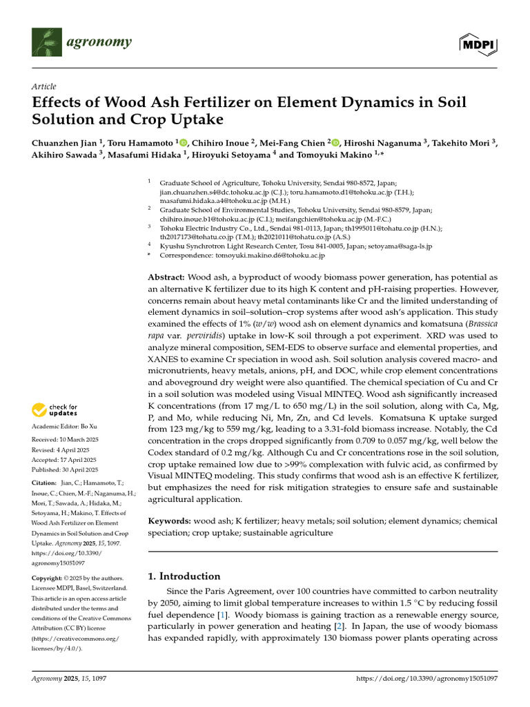 LATAR BELAKANG - Effects of Wood Ash Fertilizer On Element Dynamics in ...