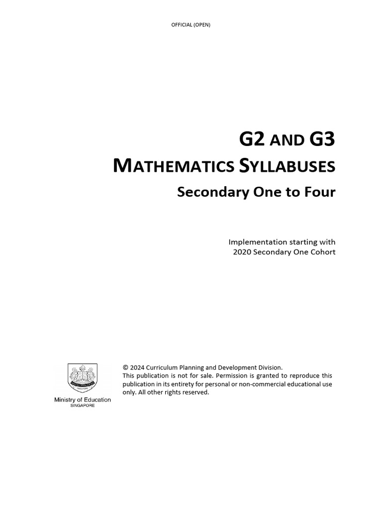 2020 g2 and g3 Mathematics Syllabuses | PDF | Circle | Mathematics