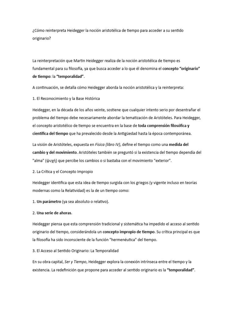 Heidegger y la Temporalidad del Tiempo | PDF | Martin Heidegger ...
