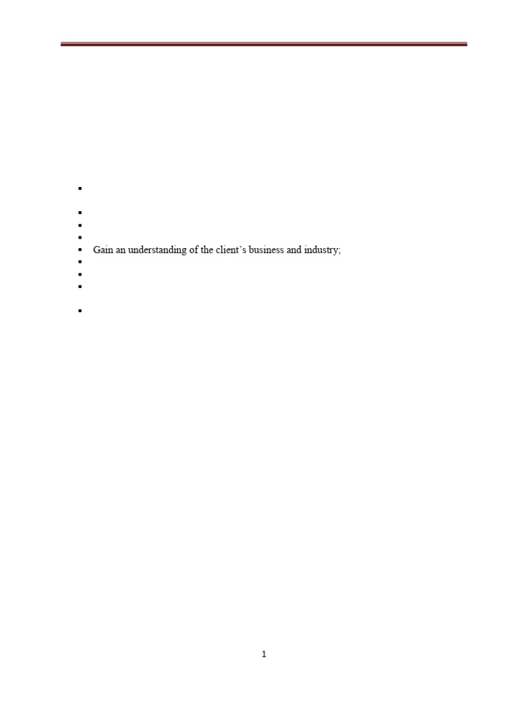 Chapter 4, Client Acceptance & Planning The Audit | PDF
