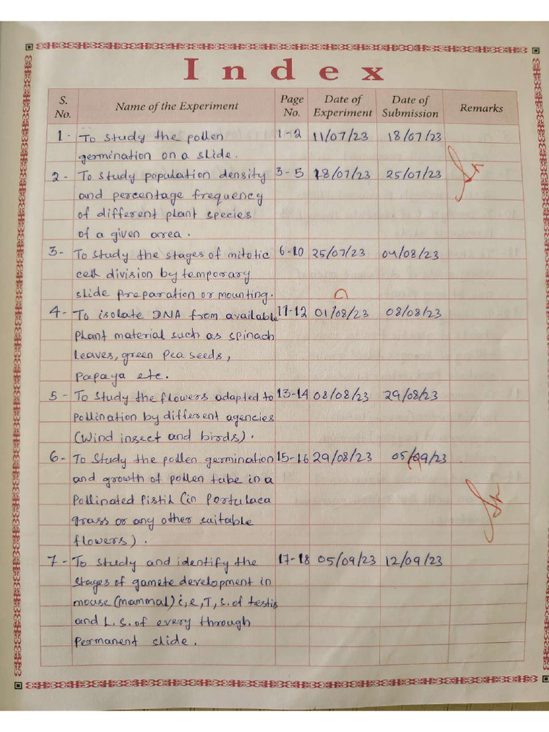 Biology Practical Record | PDF