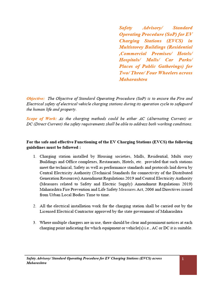 EV Charging Safety Guidelines for Housing | PDF | Battery Charger ...