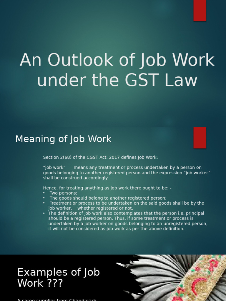 Job Work Under GST: Key Guidelines | PDF | Payments | Government Finances