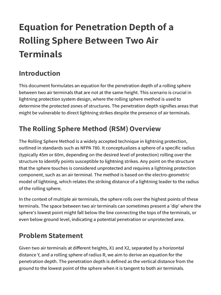 Equation For Penetration Depth of A Rolling Sphere | PDF | Sphere ...