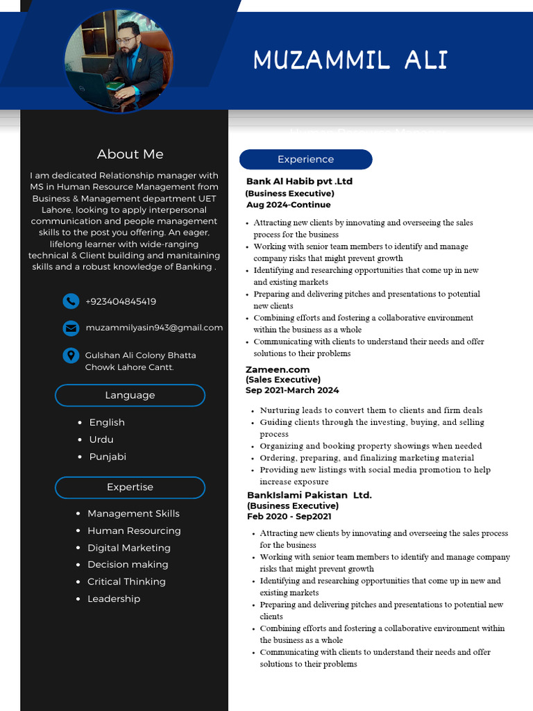 Human Resource Manager Profile | PDF | Learning | Business